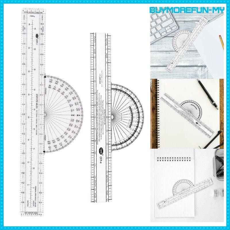 [BuymorefunMY] Aviation Slide Ruler Azimuth Side Clear Pilots Accessories Plotting Tool for ...