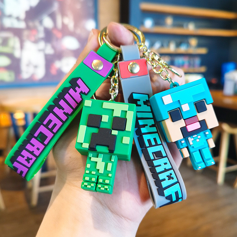 Cross-border Minecraft 3D Sandbox Game Keychain Minecraft Couple ...