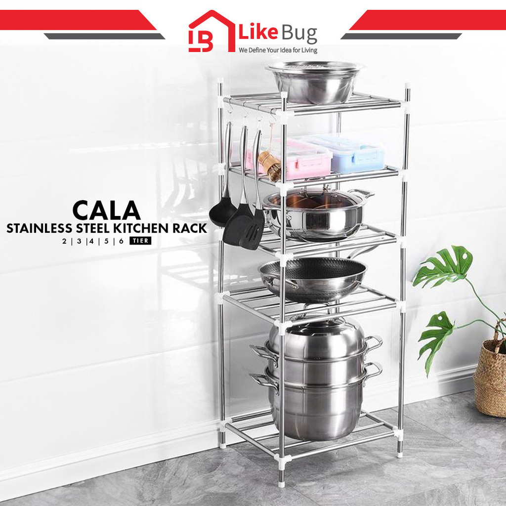⚡️LIKE BUG⚡️Cala Steel Pot Storage Shelf Collapsible Kitchen ...