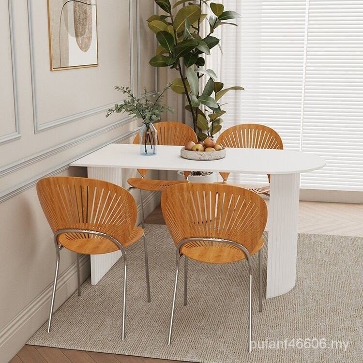 Nordic Artist Small Apartment Pure White Slate Dining Table Wall ...