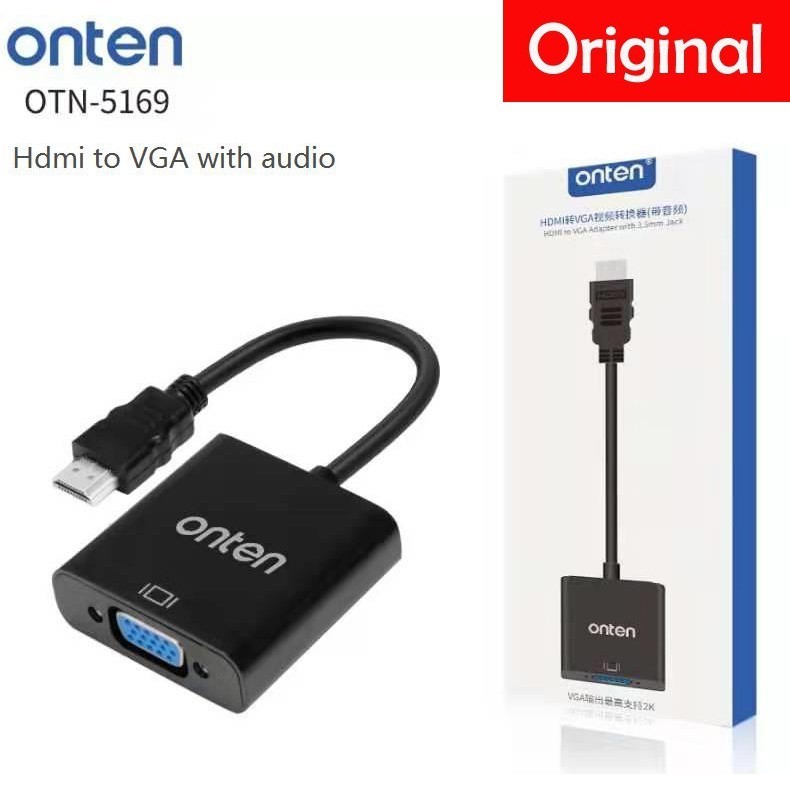 Original Onten HDMI to VGA Adapter Gold-Plated 1080P Active HD to VGA ...