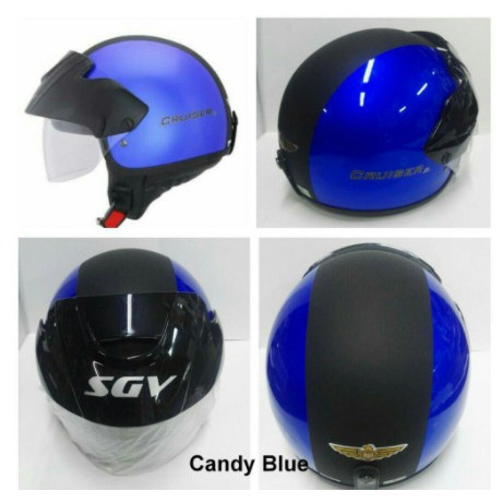 🔥SGV Cruiser Visorex helmet Candy Blue🔥| SIRIM CERTIFIED | | Shopee ...