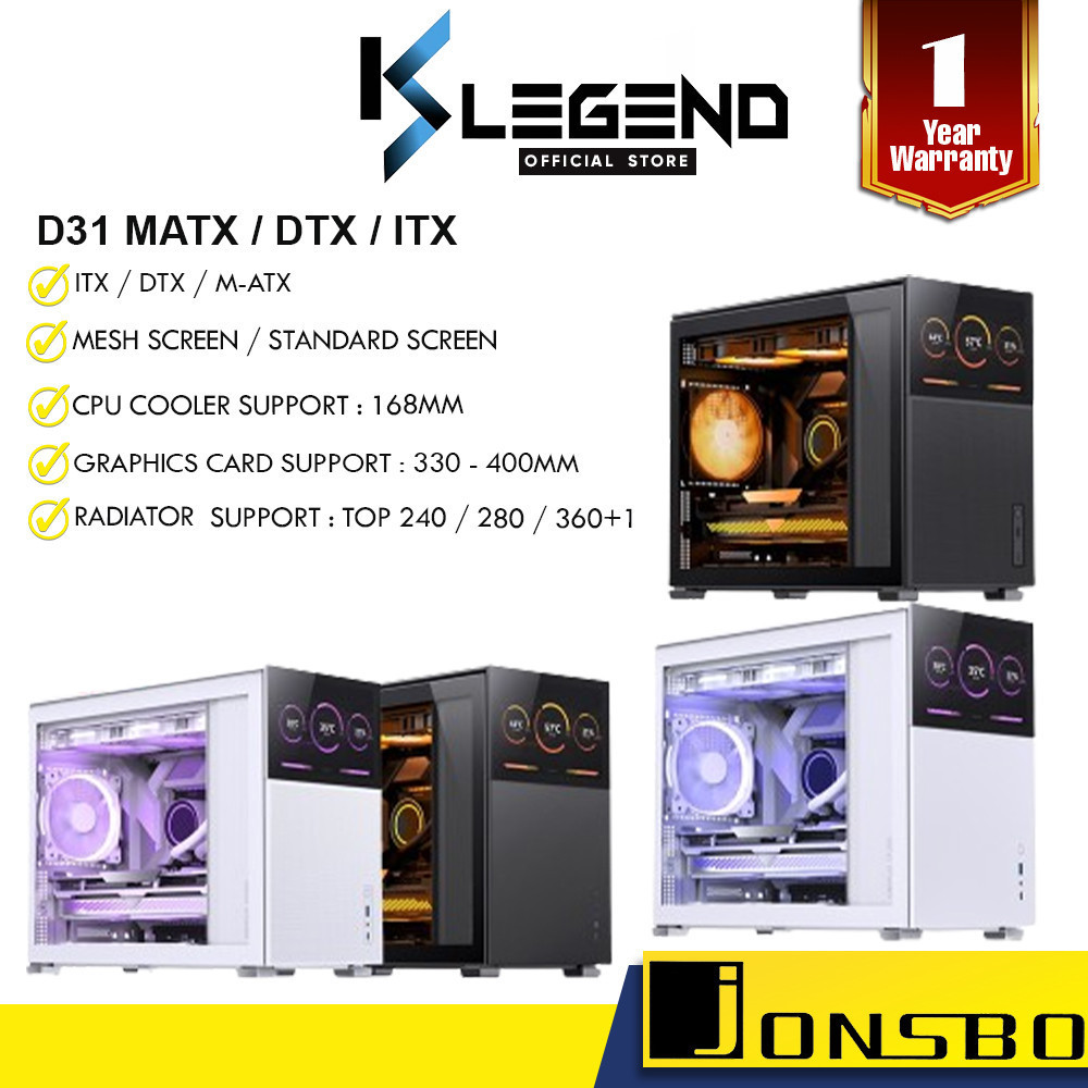 JONSBO D31 Black/White MATX Computer Case(Mesh screen/Standard screen ...