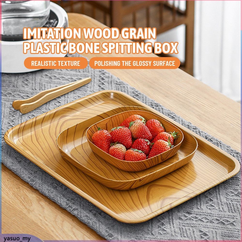 Household Luxury Creative Wood Like Plastic Bone Spitting Box Dining ...