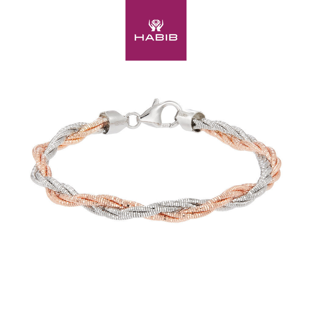 HABIB 925 Rose and White Silver Bracelet CL1676 2C(RW) | Shopee Malaysia