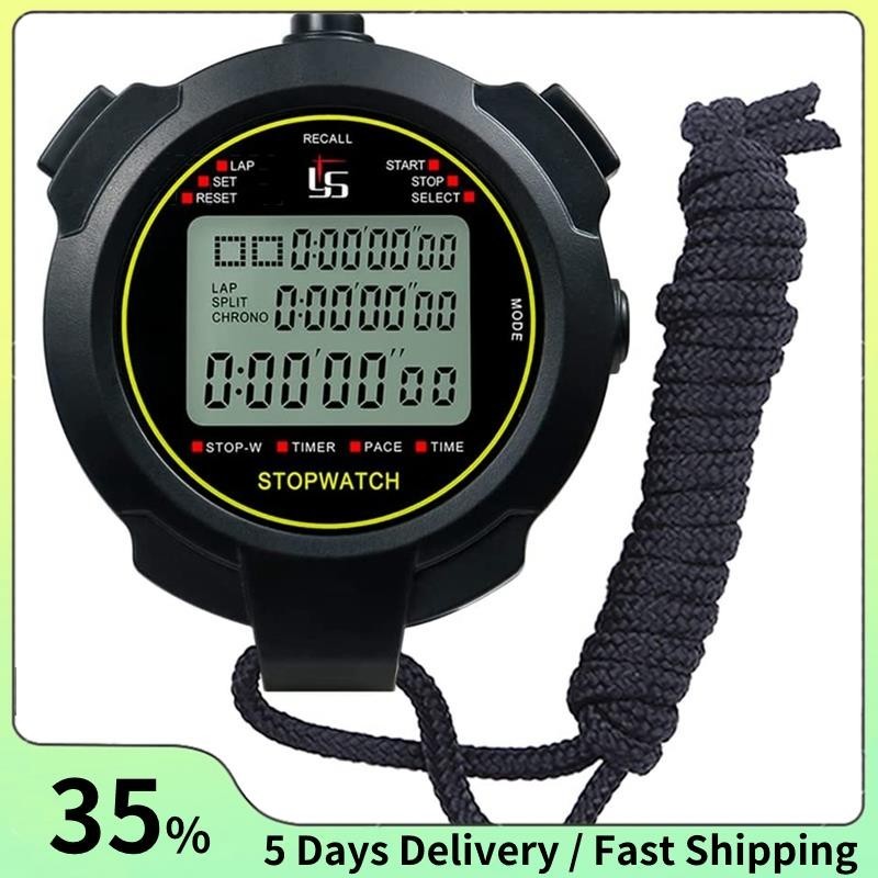 Digital Sports Stopwatch, 10Lap /Split Memory Stopwatch Count Down ...