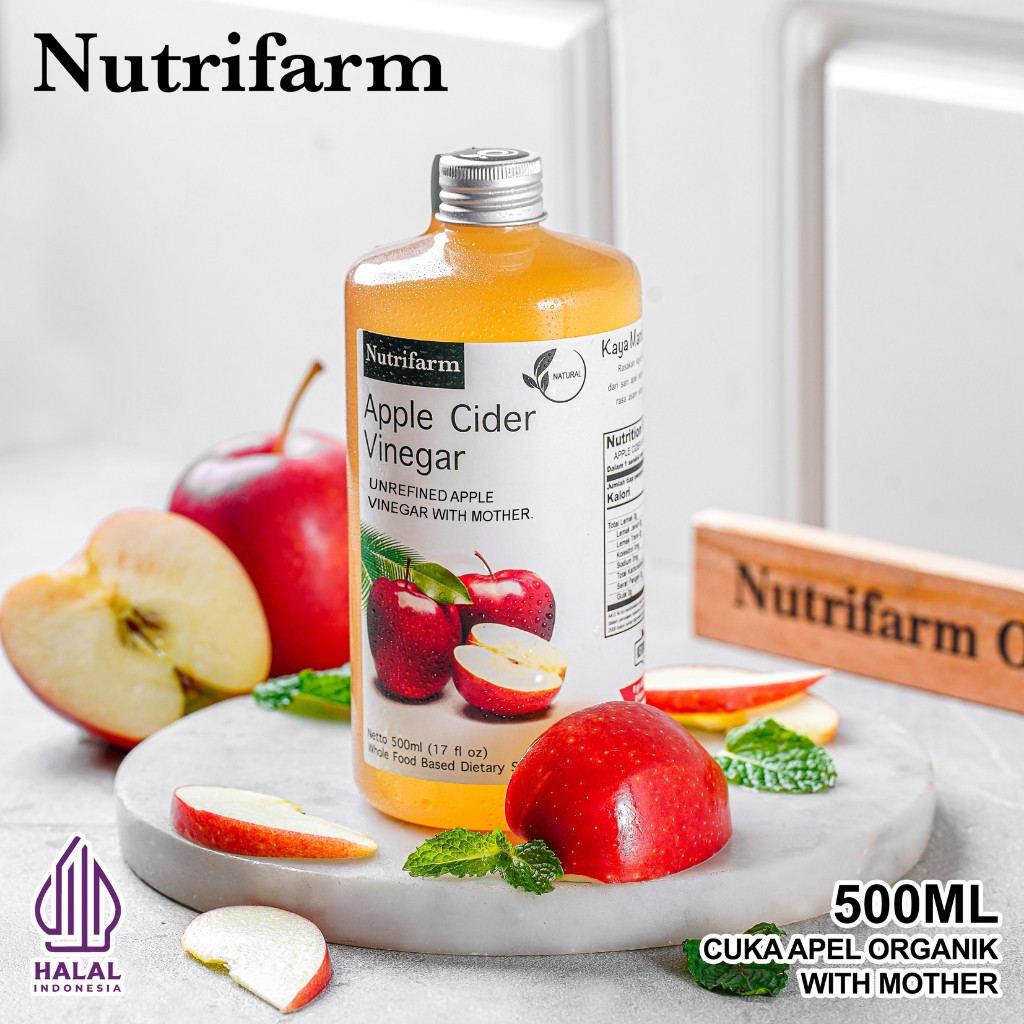 Cuka Apel Asli Organik 500ml / Cider Vinegar Mother / Cuka Sari Apel ...
