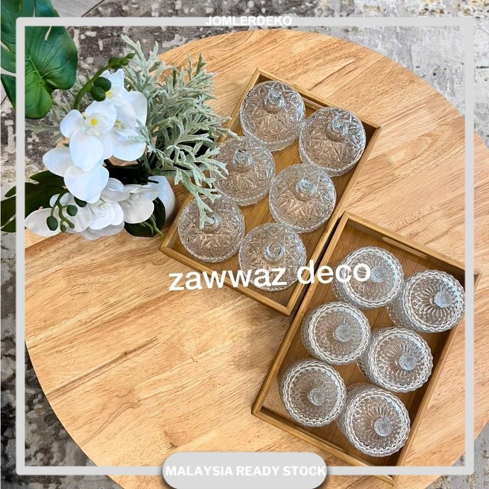 SET ABC - BEKAS KACA KUIH RAYA HIASAN SNEK - DESIGN KLASIK (6 bekas ...