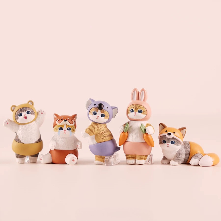 5pcs Mofusand Cat Action Figure Animal Cos Costume Shark Cat Fried ...