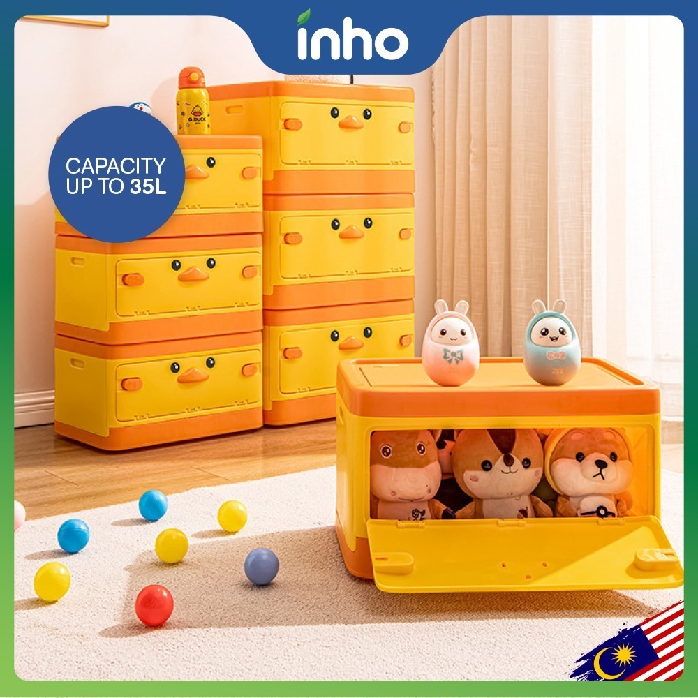 INHO Large Capacity Foldable 2 Side Opening Storage Box Storage Cabinet ...