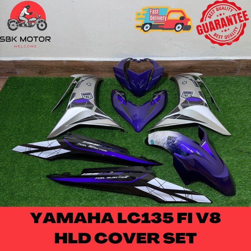 YAMAHA LC135 V8 FI COVER SET TITAN CUSTOM 2020 (201) PURPLE+S3 COVER ...