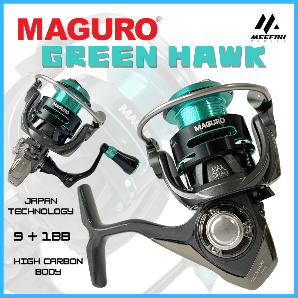 MAGURO - GREEN HAWK 1000 + FREE GIFT - Fishing Spinning Reel Mesin ...