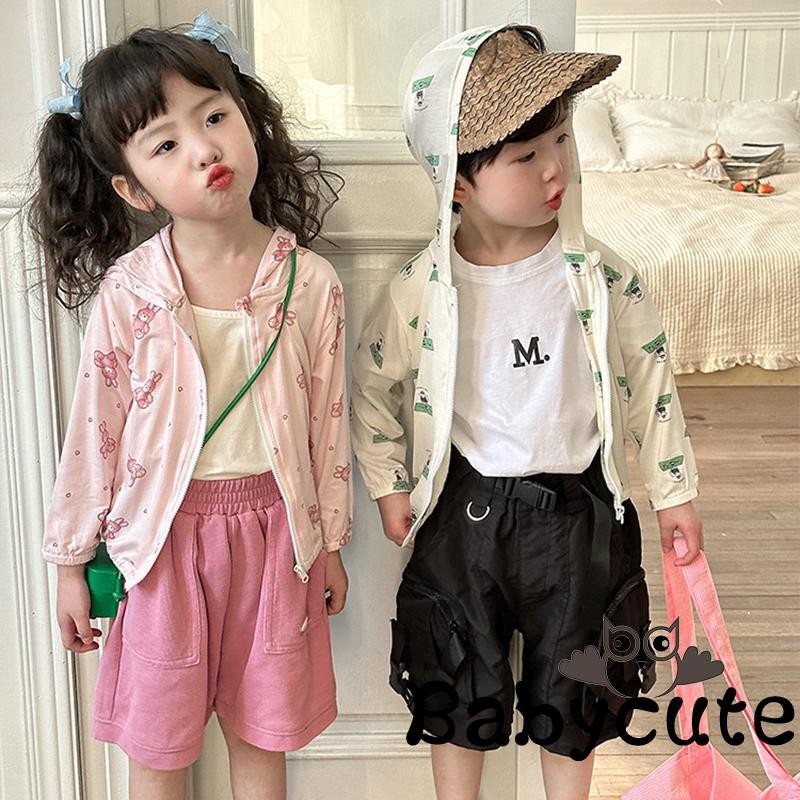 BB-Kids Girls Sun Protection Jacket Long Sleeve Hooded Zip-up Flower ...