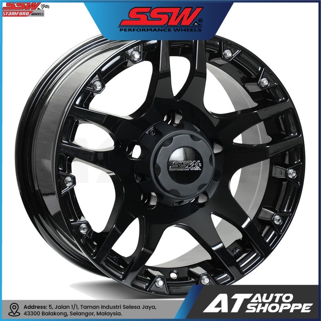 (1PC) SSW WHEELS S152 GLOSS BLACK 15x7.5J ET0 5Hx139.7 SPORTRIMS ...