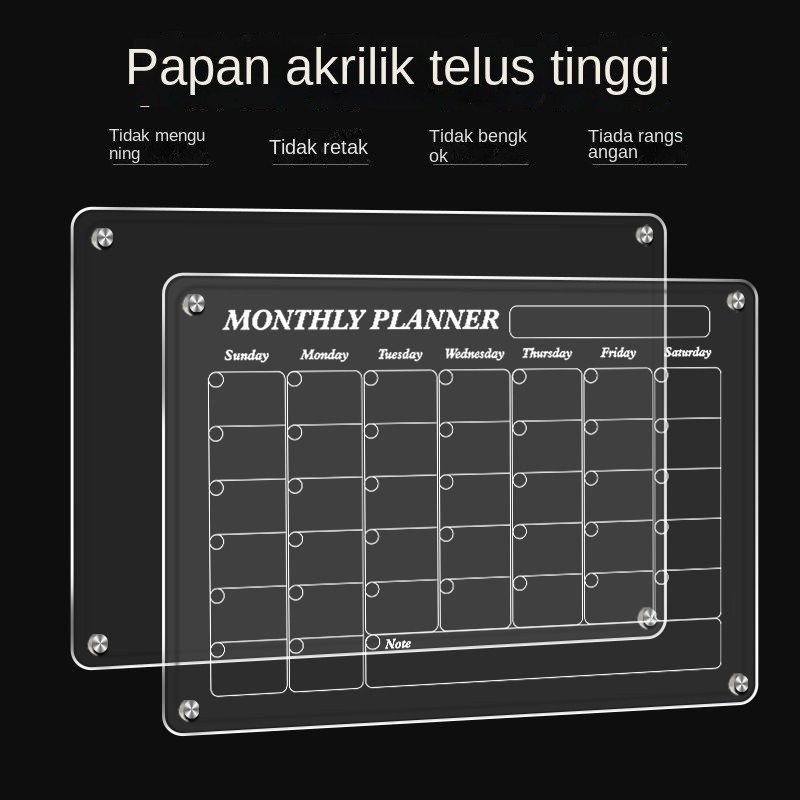 Acrylic Transparent Note Board Message Board Plexiglass Erasable Board ...
