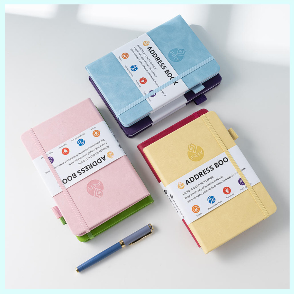 B6 Address Book With Alphabetical Tabs PU Leather Hardcover For ...