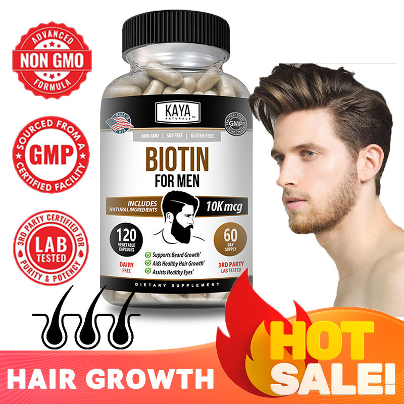 Biotin for Men - Hair Growth Support Supplement | Supports Beard Growth ...