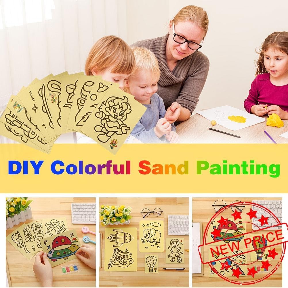 Innovative Diy Kids Sand Art Set With Vibrant Colored Sand And Cartoon ...