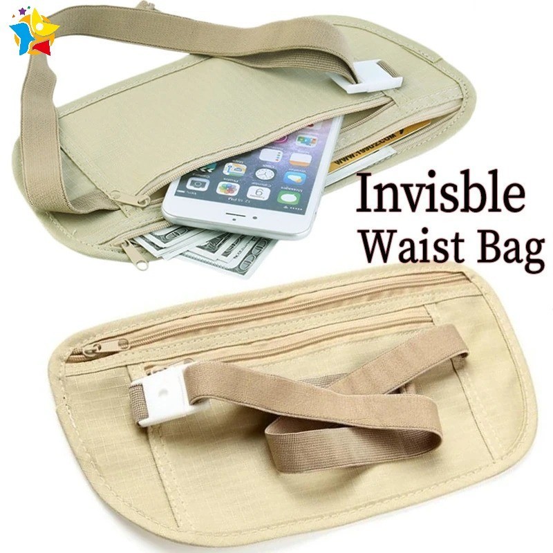 Invisible Travel Waist Packs Pouch for Passport Money Belt Bag Hidden ...