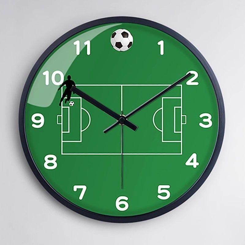 Football Court Wall Clock Clock Cartoon Living Room Creative Clock Wall ...