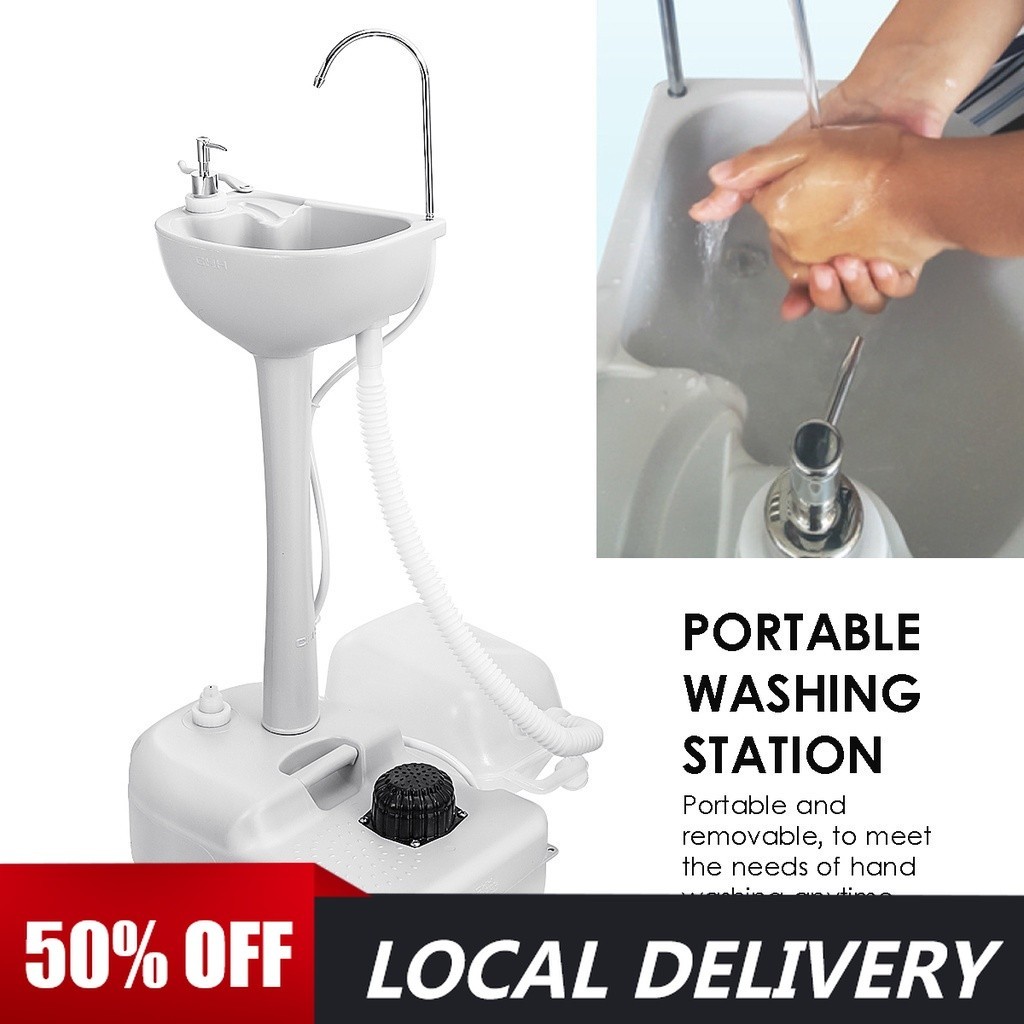 3L Portable Washing Station Mobile Freestanding Hand Wash Sink for ...