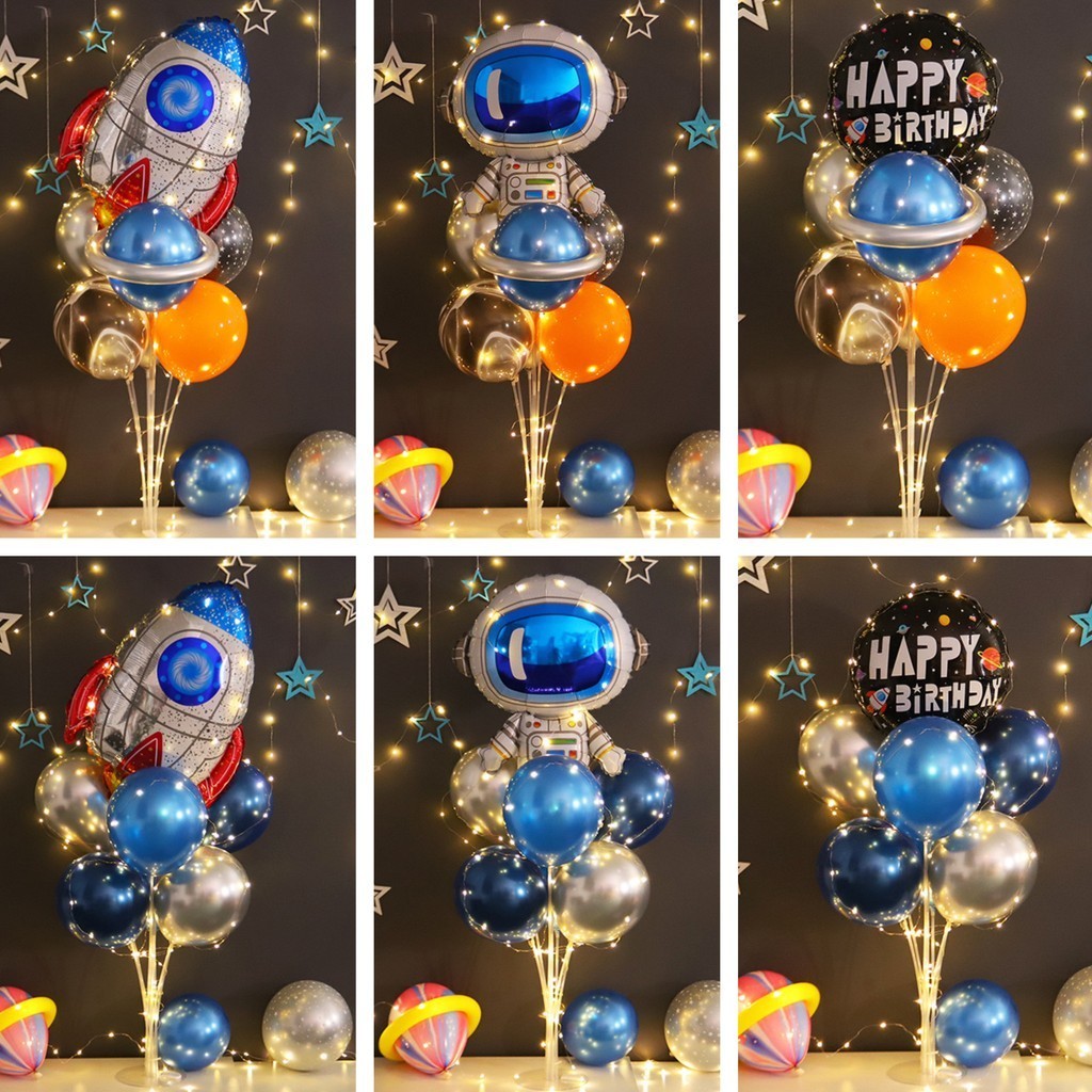 [24h Fast Delivery] Space Theme Luminous Table Floating Balloon ...