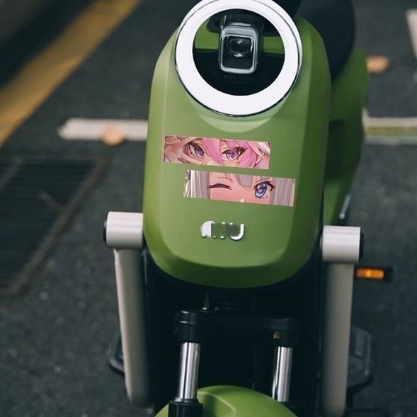 Bicycle Two-Dimensional Girl Reflective Car Sticker, Anime Waterproof ...