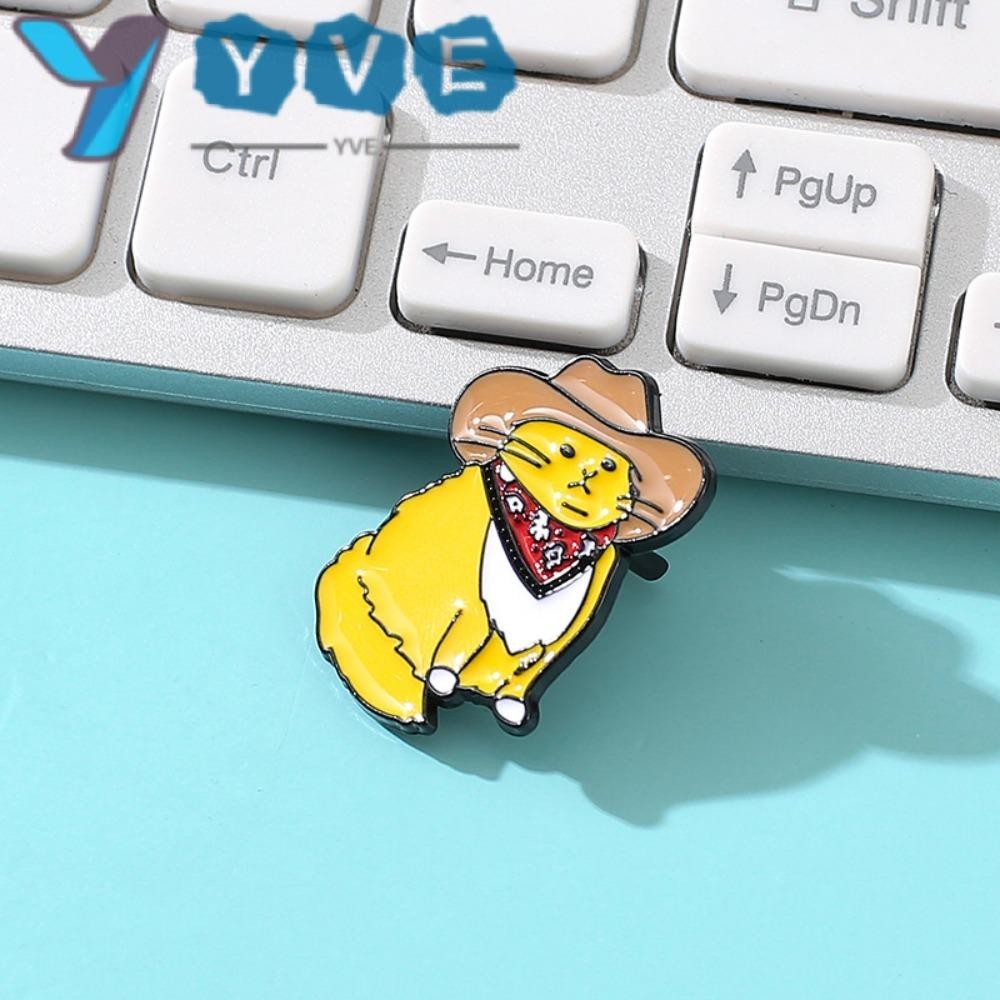 YVE Enamel Pins, Metal Cartoon Brooches, Cute Kawaii Kitten Cowboy Cats ...