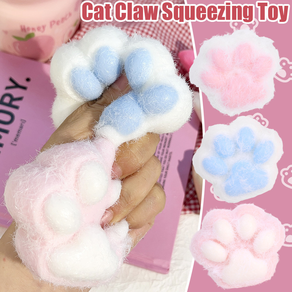 Cat Paw TPR Slow Rebound Toy - Cute Plush Cat Paw Squeeze Toy - Mini ...