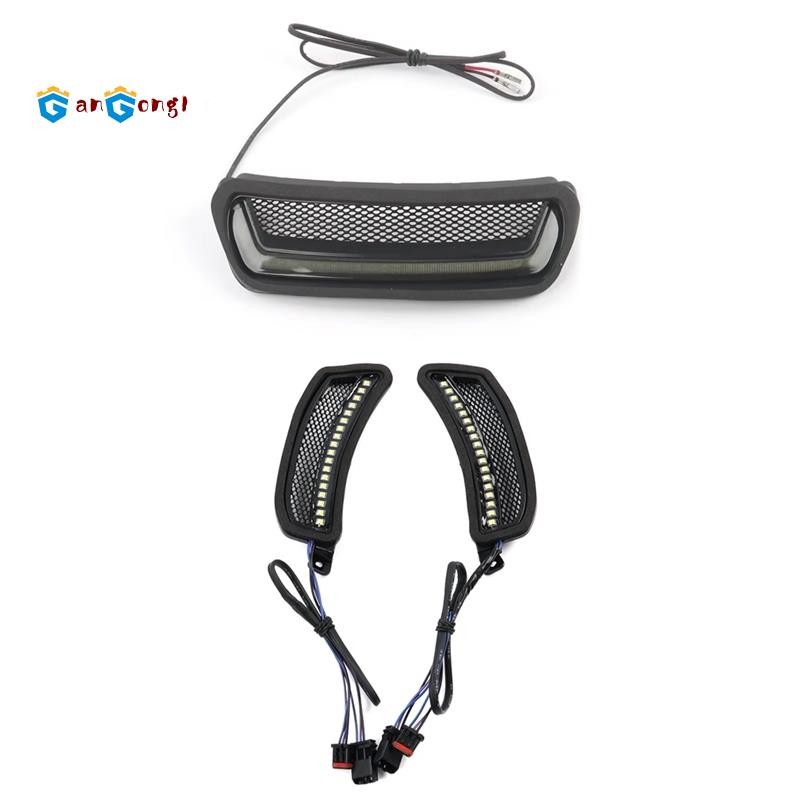 Motorcycle White Tracer Headlight Vent Accent LED For Harley Softail ...