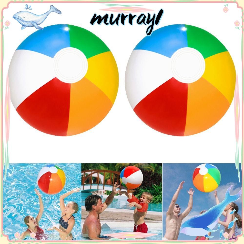 MURRAY1 Inflatable Beach Ball, Big 40cm Rainbow Beach Ball, Fun Party ...