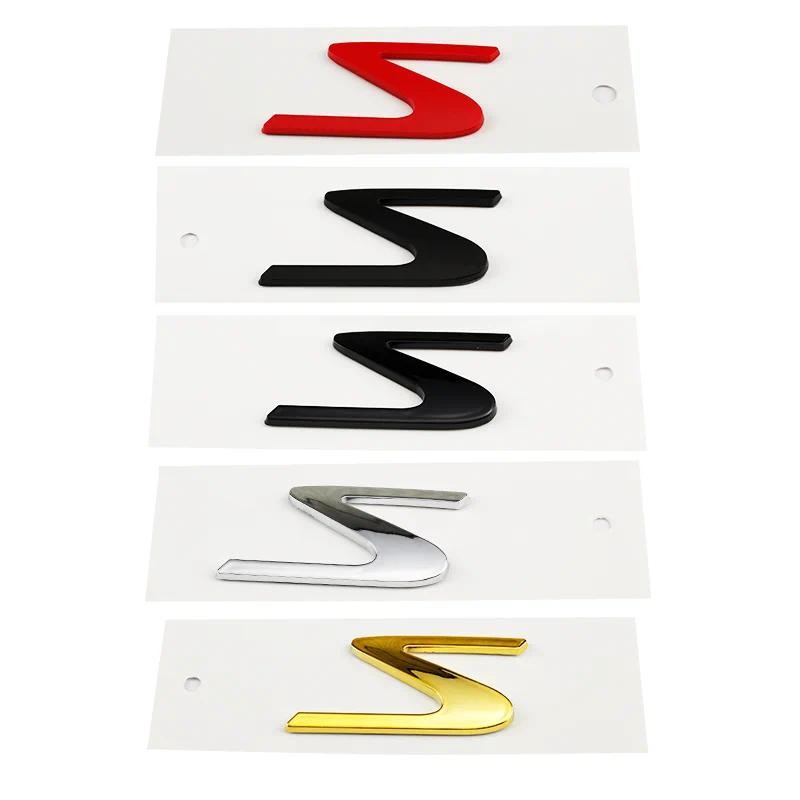 Car ABS S Logo Trunk Body Badge Emblem Decals Sticker For Maserati ...