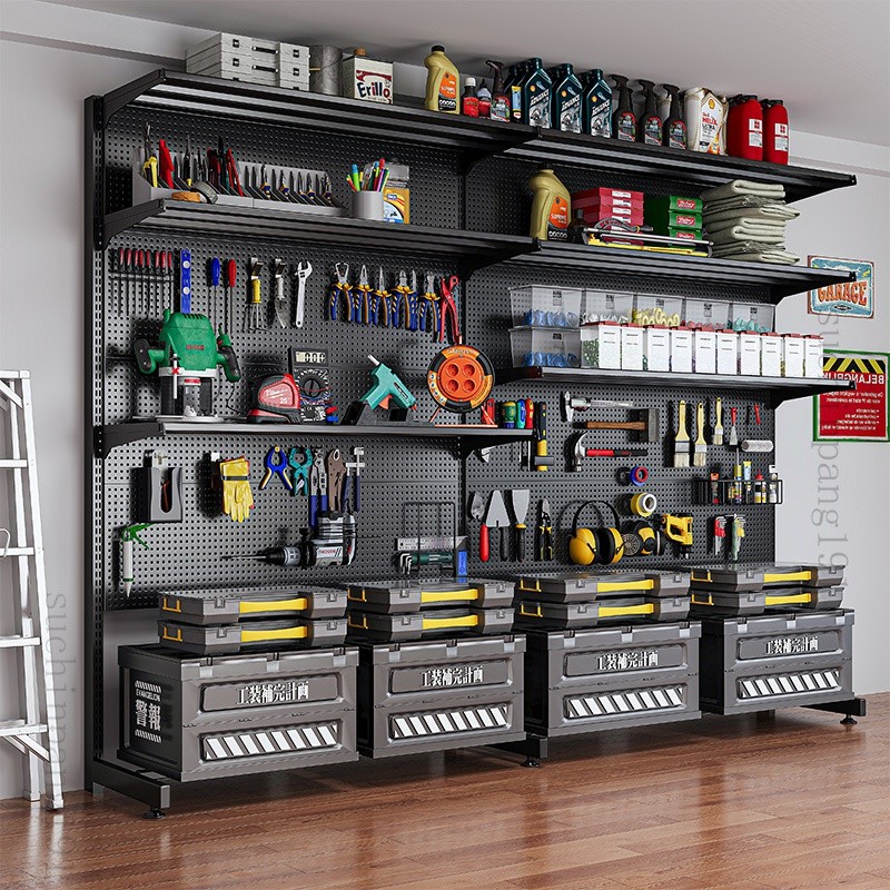 Perforated board storage rack/floor standing hardware tool storage rack ...