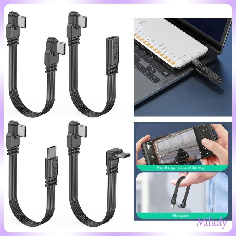 Milady Double End USB C Data Wire Straight Head Right Angle Connectors ...