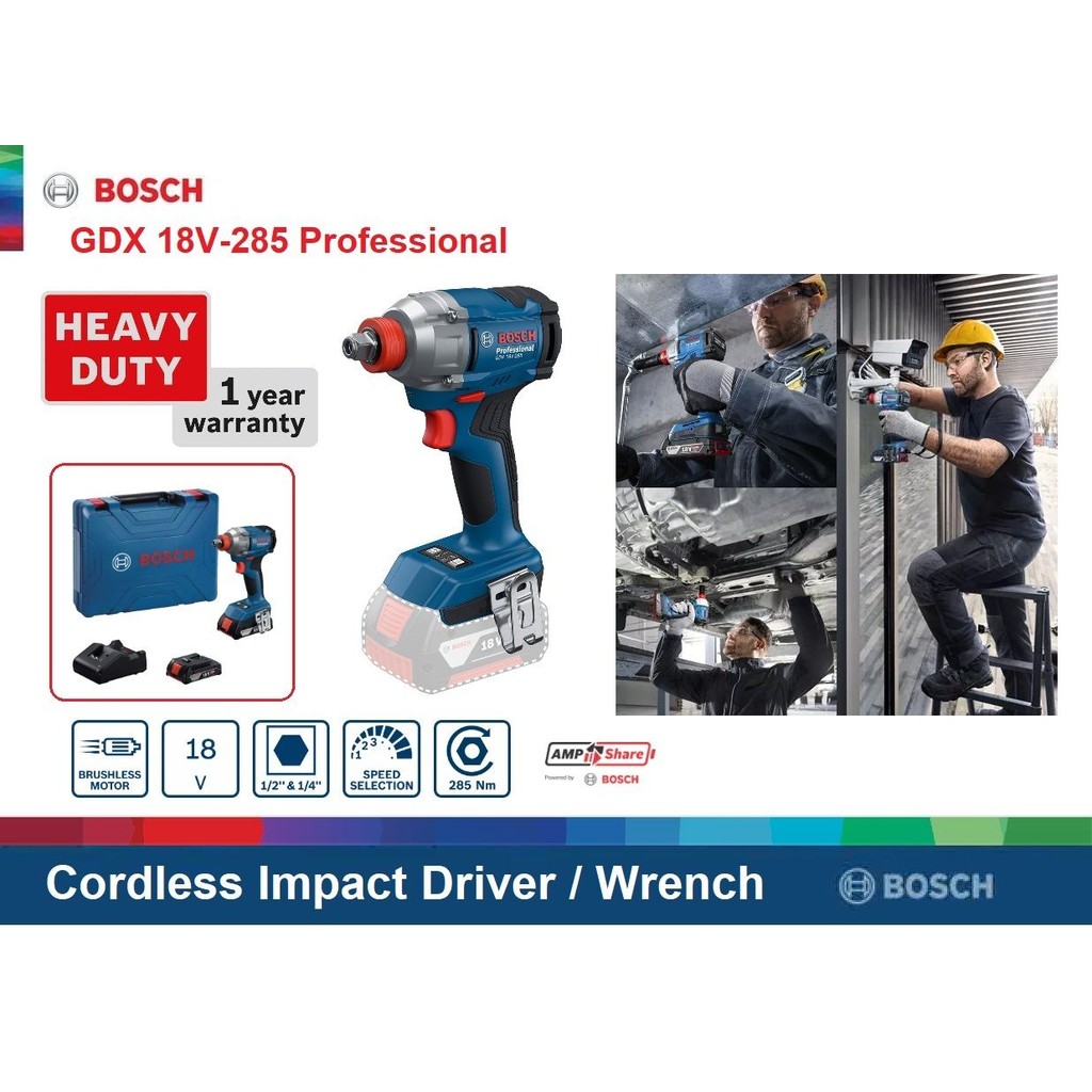 Bosch GDX 18V-285 Professional Brushless Impact Driver / Wrench | Shopee Malaysia