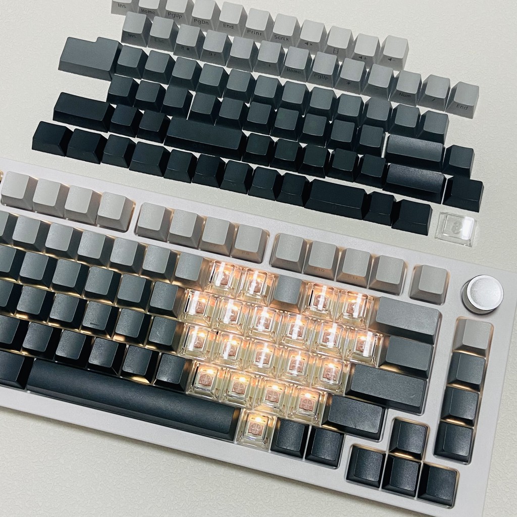 Transparent Heart Key Caps Mechanical Keyboard Translucent Gradient 134 ...