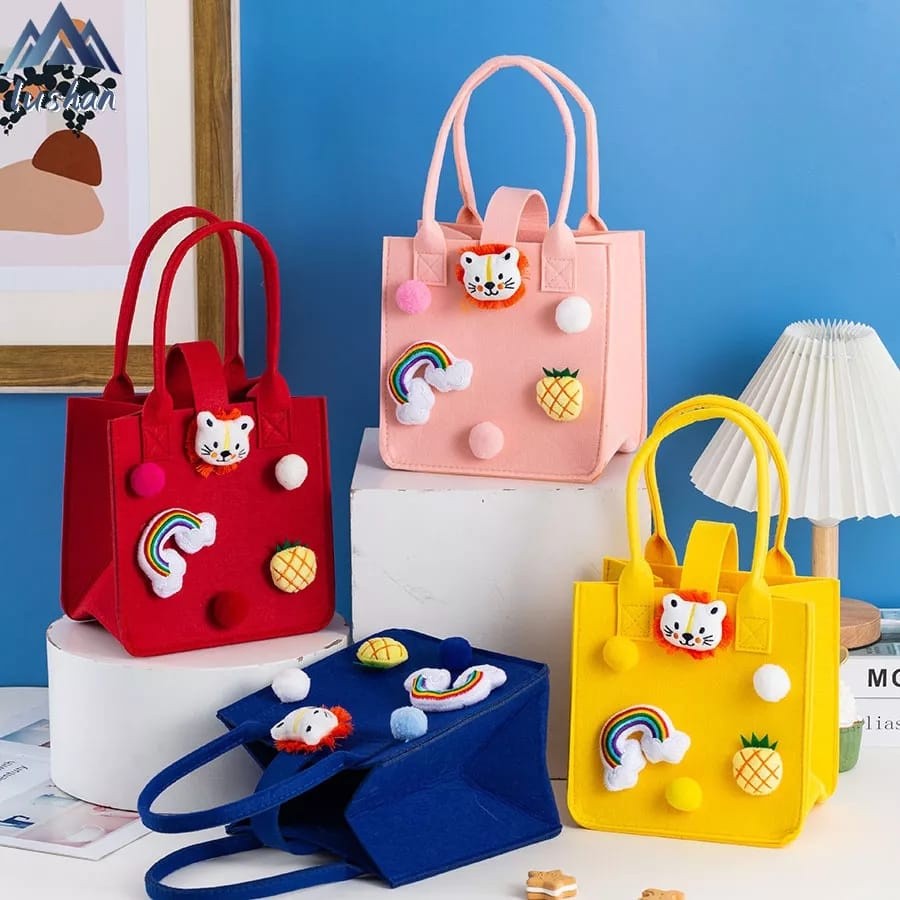 SN_ Felt Bag Durable Cartoon New Design Storage Tote Cartoon Felt Bag ...