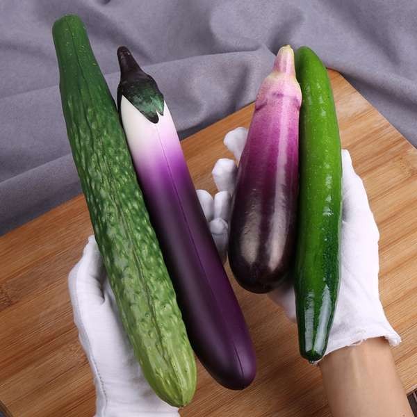fake eggplant Long Eggplant Toy Female Soft Eggplant Cucumber Silicone ...