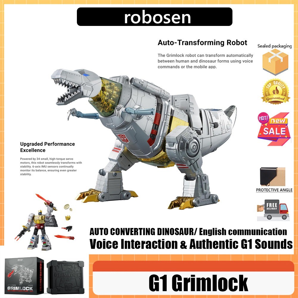 Robosen G1 Grimlock Transformers Grimlock Flagship-Automatic Transforming Robot, Remote ...