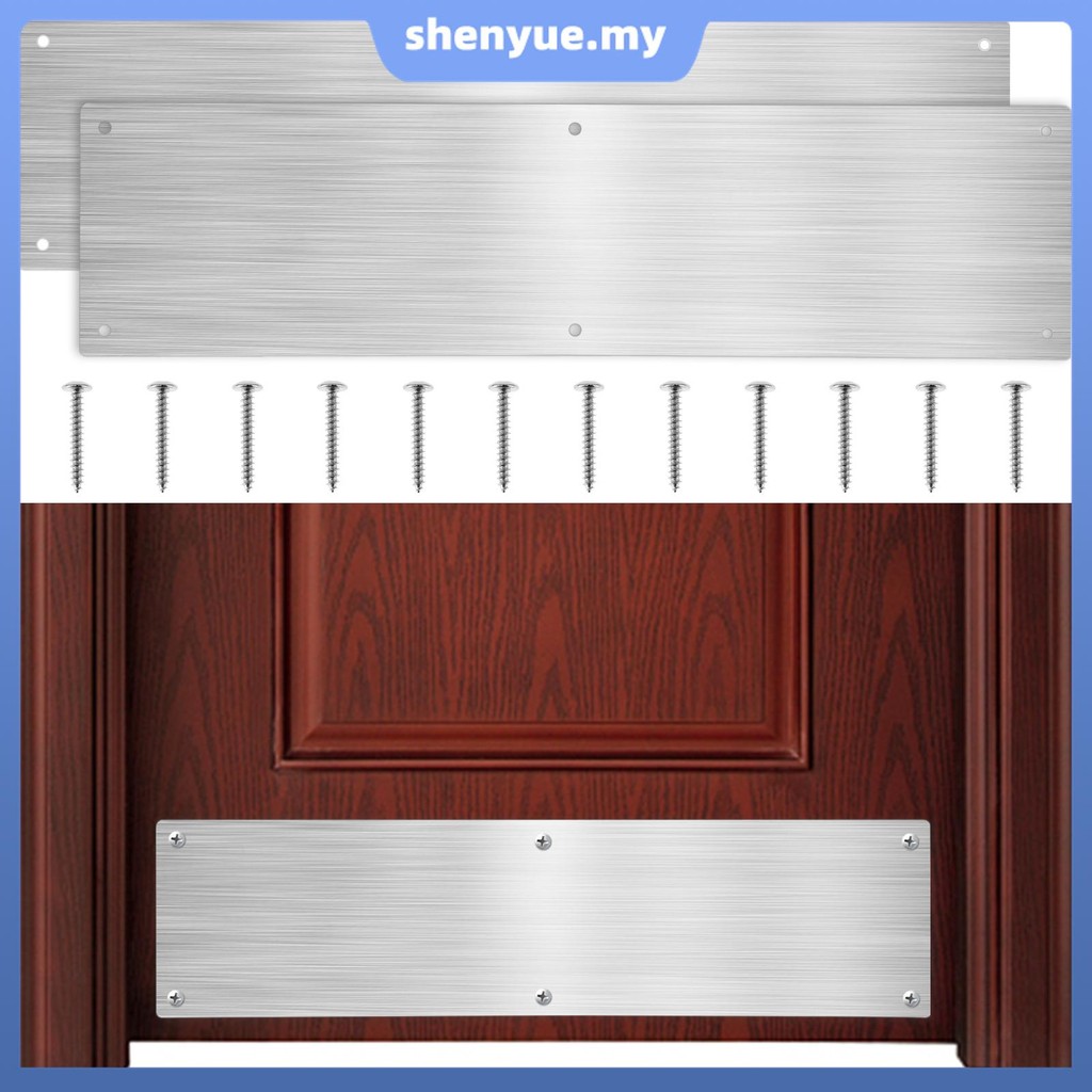 2Pcs Door Kick Plates 4 x 16 Inch Stainless Steel Kick Plates with 12 ...