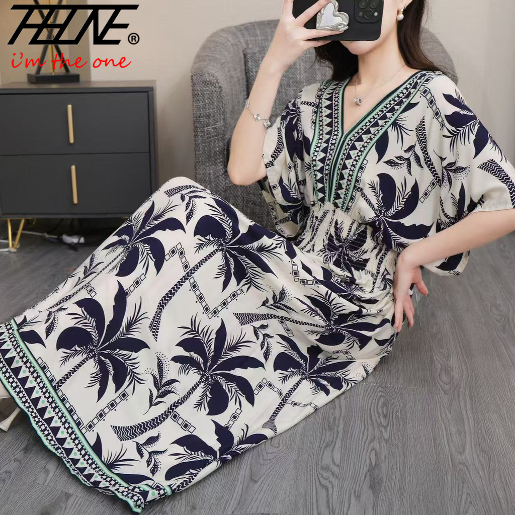 THHONE Maxi Long Summer Dress Women 2025 Guan Baju Swimwear Kimono ...