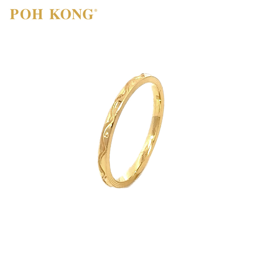POH KONG 916/22K Yellow Gold Scallop Edge Wedder Ring | Shopee Malaysia