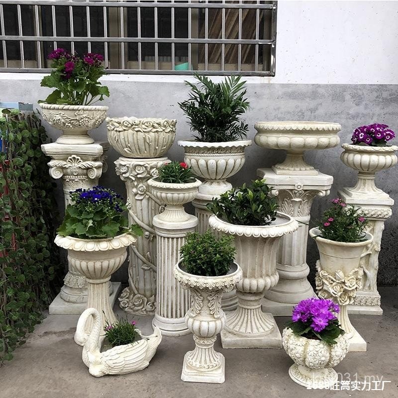 Courtyard Retro Door Balcony Roman Column Villa Garden Outdoor European ...