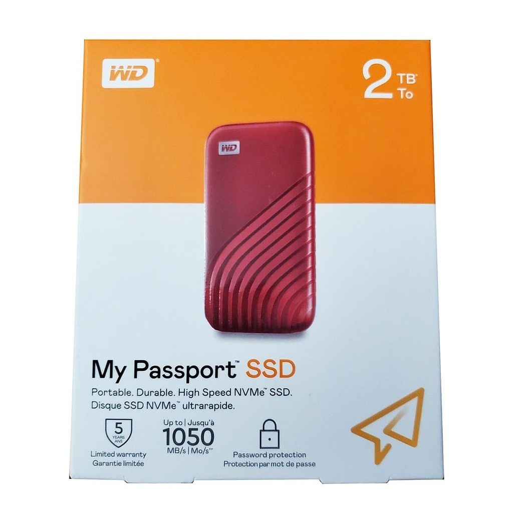WD 2TB My Passport USB-C Portable SSD (Red) for iPhone 15, PC, Mac ...