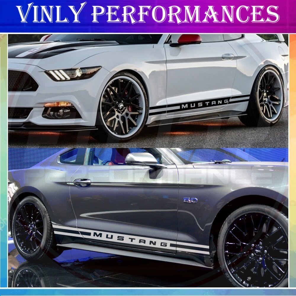 2PCS Car Side Door Stickers d Mustang Shelby gt 500 Tuning Accessories ...