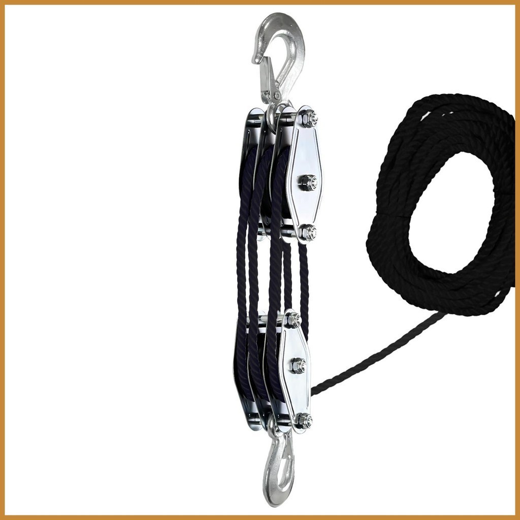 Rope Hoist Pulley System 2200 Lbs Breaking Strength Heavy Duty Rope ...