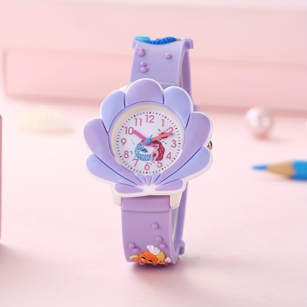 Children's Quartz Watches Colorful Mermaid Shell Cartoon Silicone ...