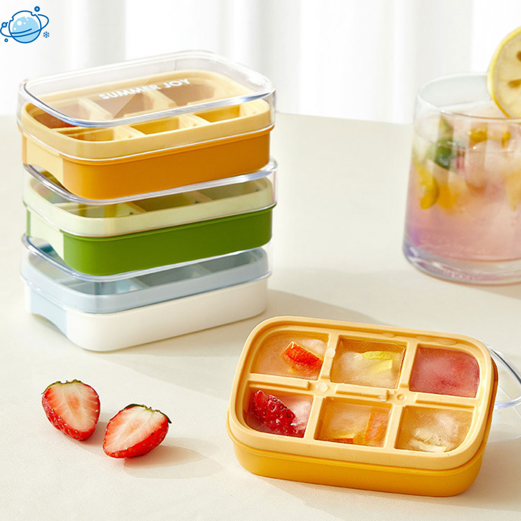 6 Big Ice Grid Food grade Silicone Home made Ice Grid Ice Cream Frozen ...