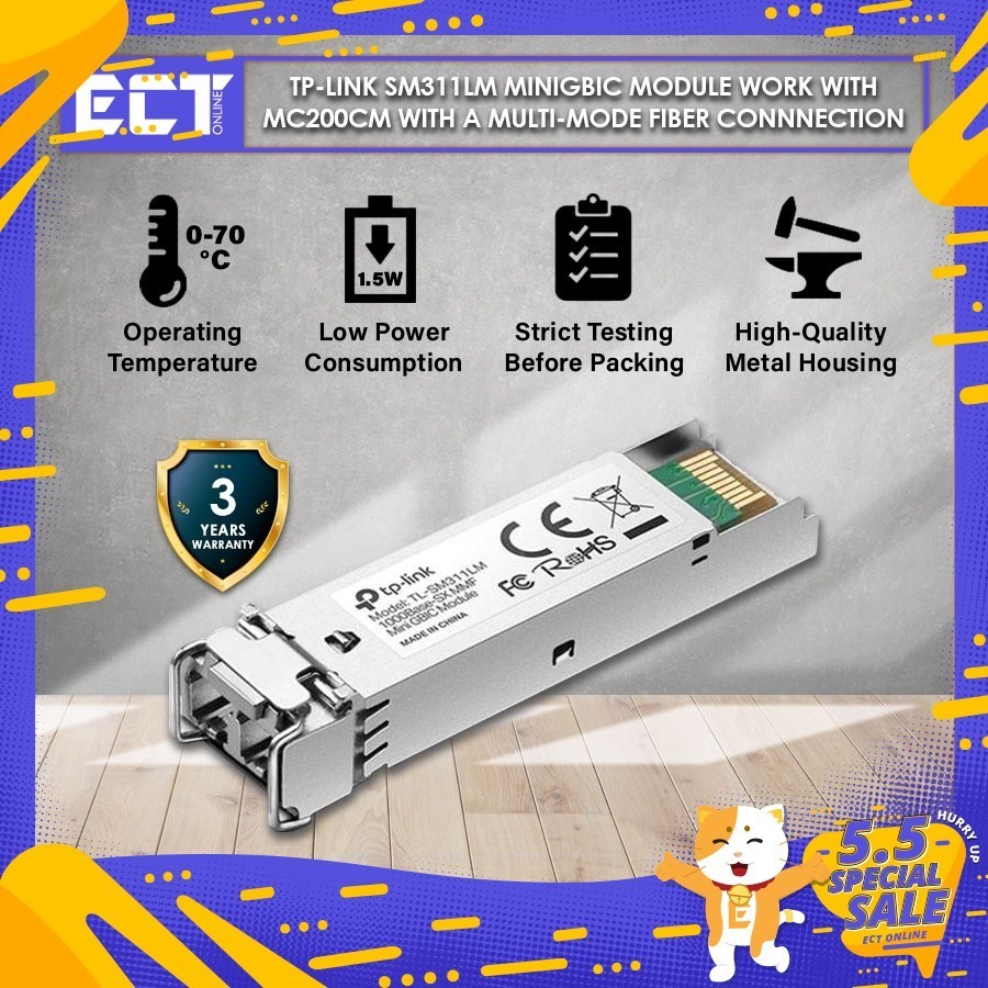 TP-Link SM311LM MiniGBIC Module Work With MC200CM With A Multi-Mode Fiber Connnection | Shopee ...