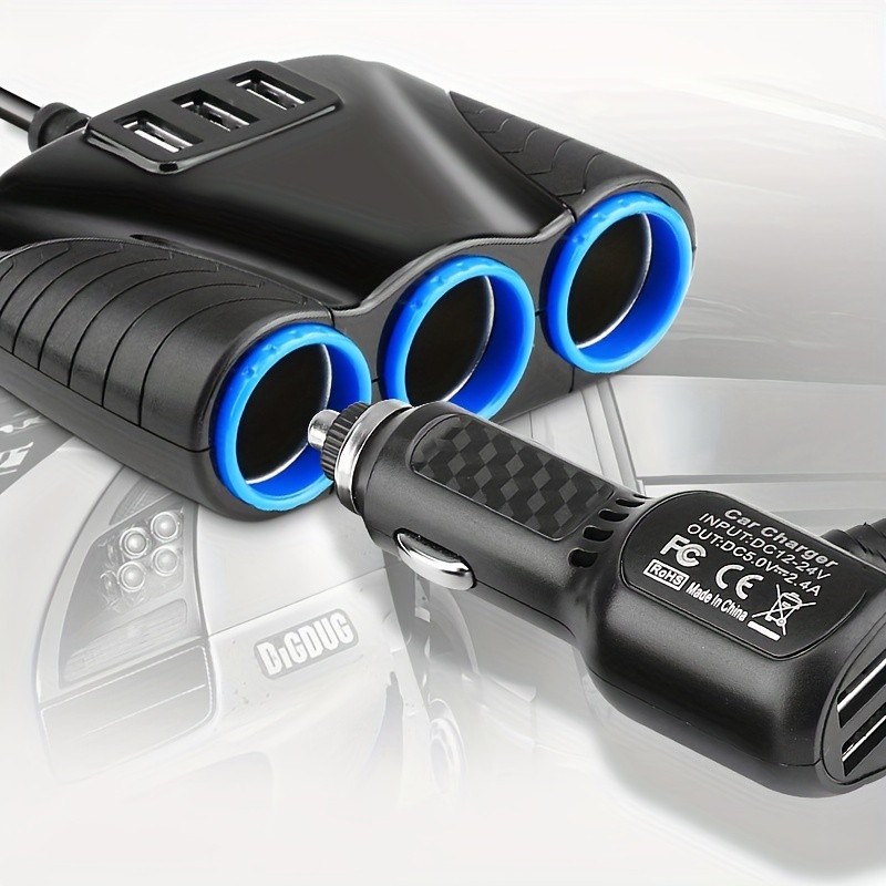 12V/24V 3 Way Auto Sockets Car Cigarette Lighter Adapter Lighter ...